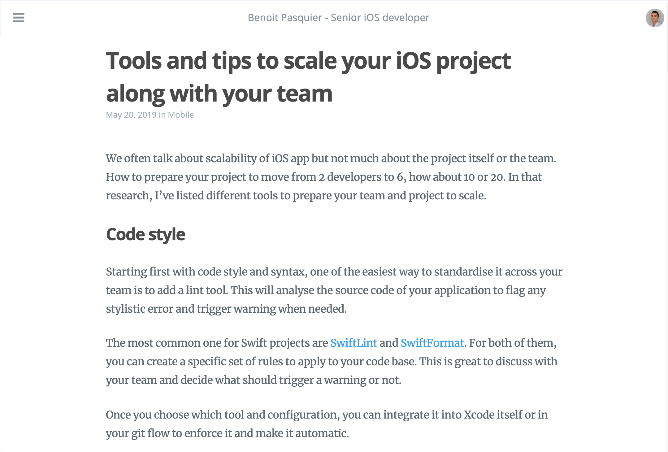 Tools and tips to scale your iOS project along with your team