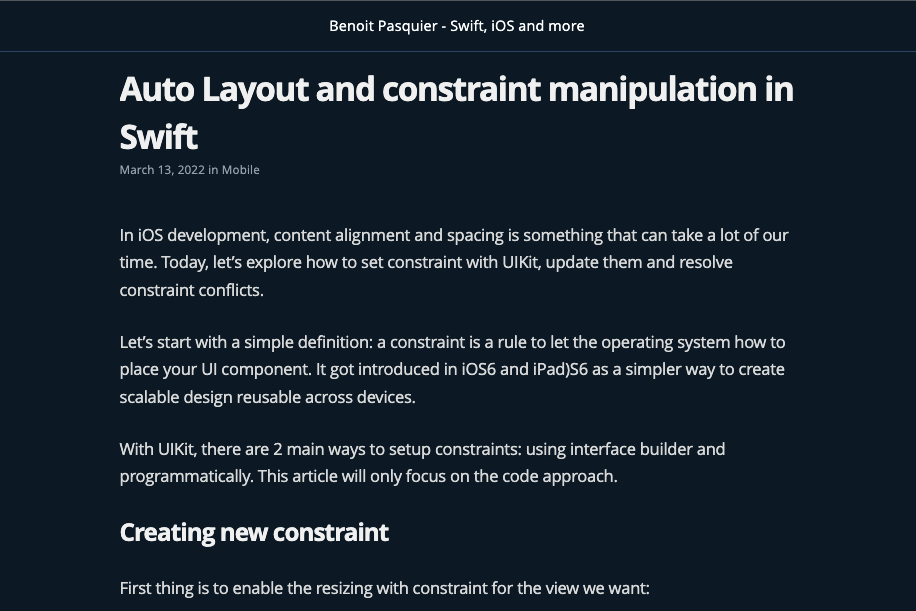 Setting Up Auto Layout Constraints Programmatically In Swift